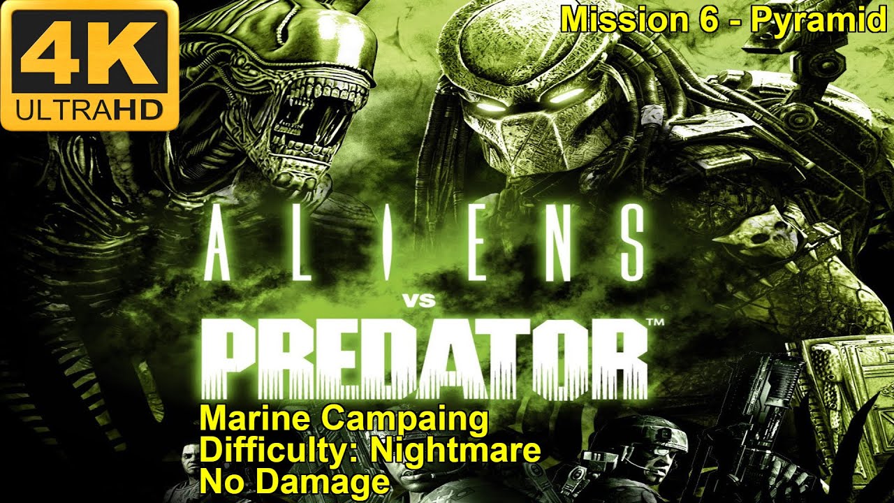 Aliens vs Predator - 4K60FPS - Nightmare - No Damage - No Commentary ...