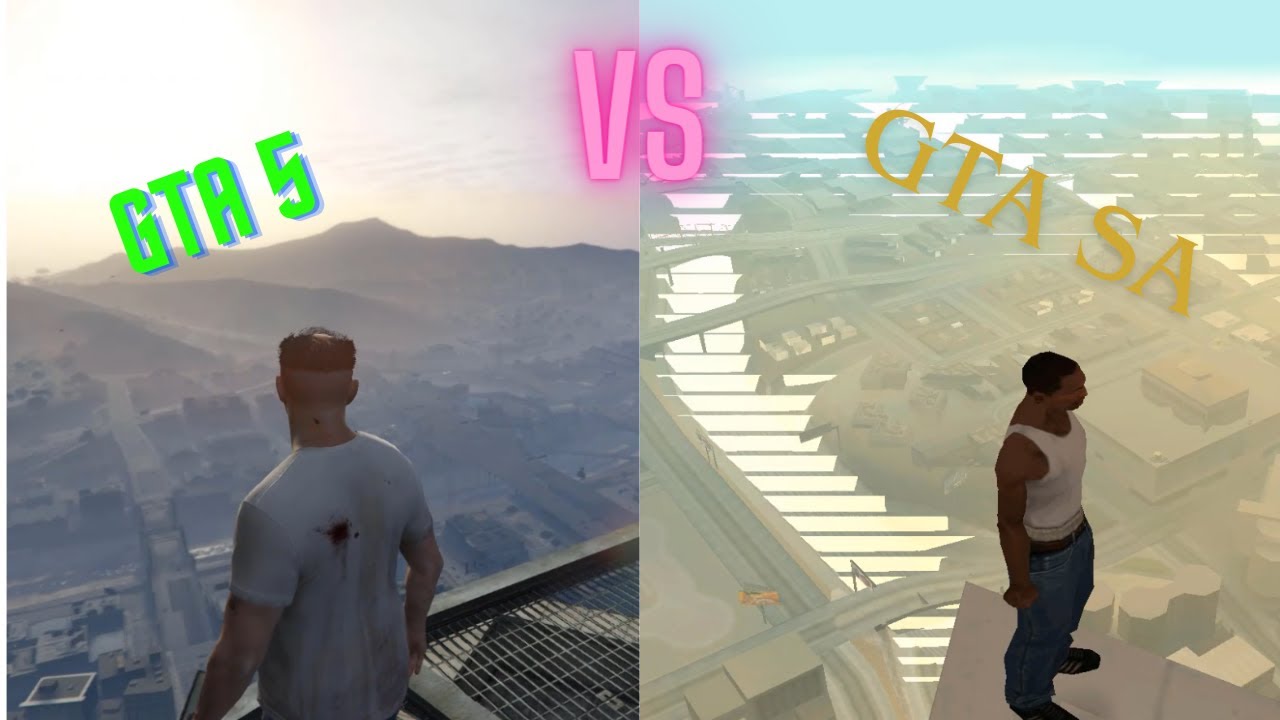 GTA 5 MAZE BANK ROOF VS GTA SANANDREAS MAZE BANK ROOF - YouTube