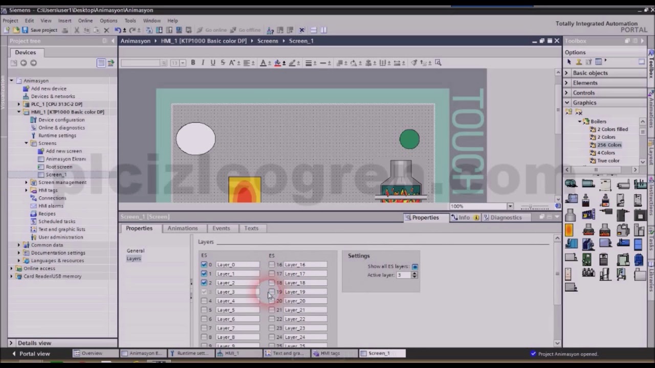 HMI SCADA How to use layers - YouTube