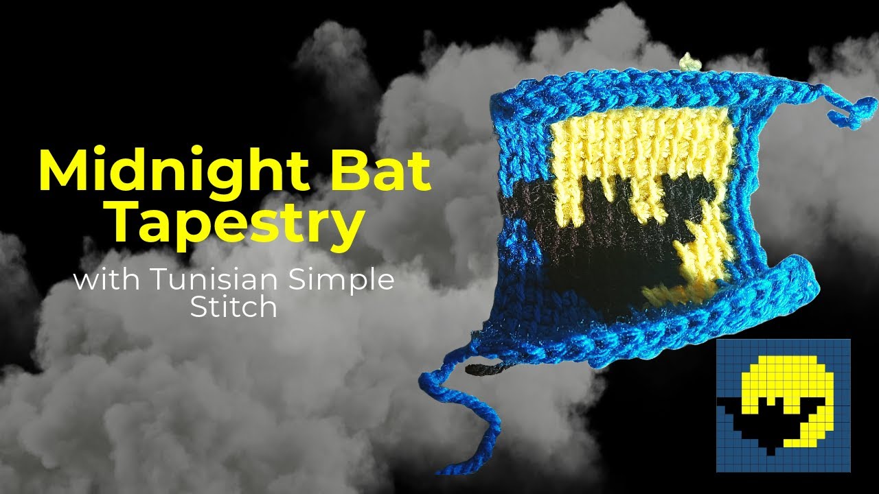 Midnight Bat Tapestry Crochet for Halloween | Tunisian Simple Stitch ...
