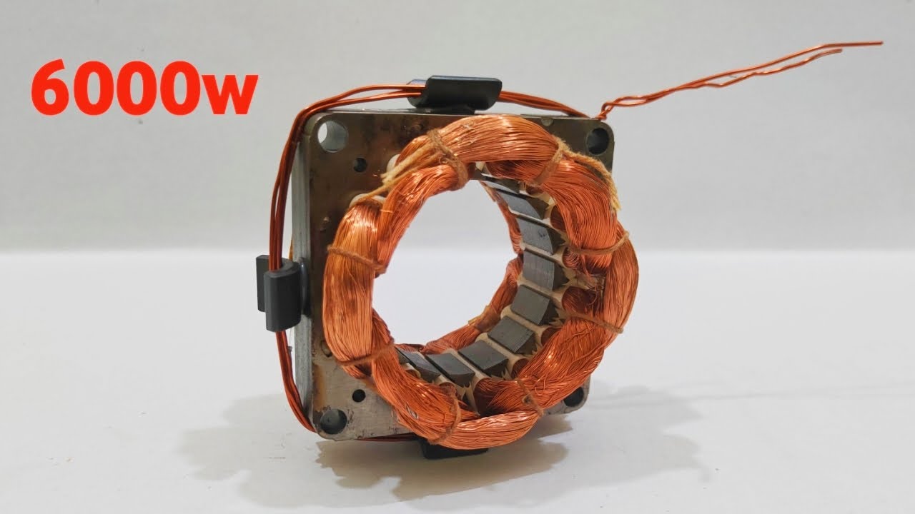 240v 6000w Free Energy Generator With Fan Motor - New Method 2023 - YouTube