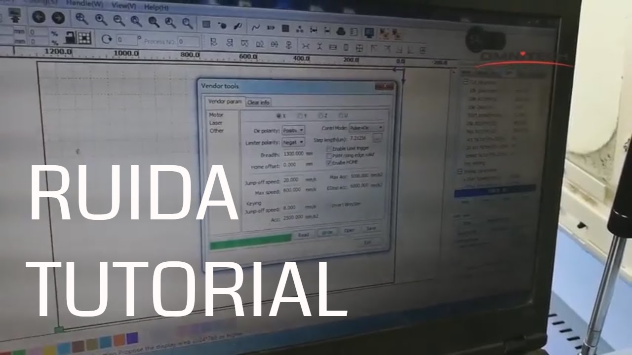 How to Set RUIDA Software for Laser Machine - YouTube