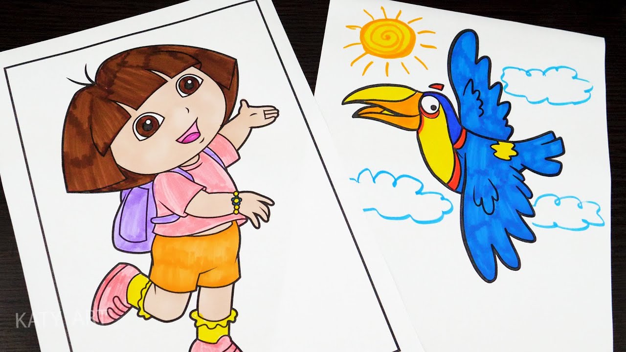 Coloring Dora the Explorer How To Color | Coloring Markers - YouTube