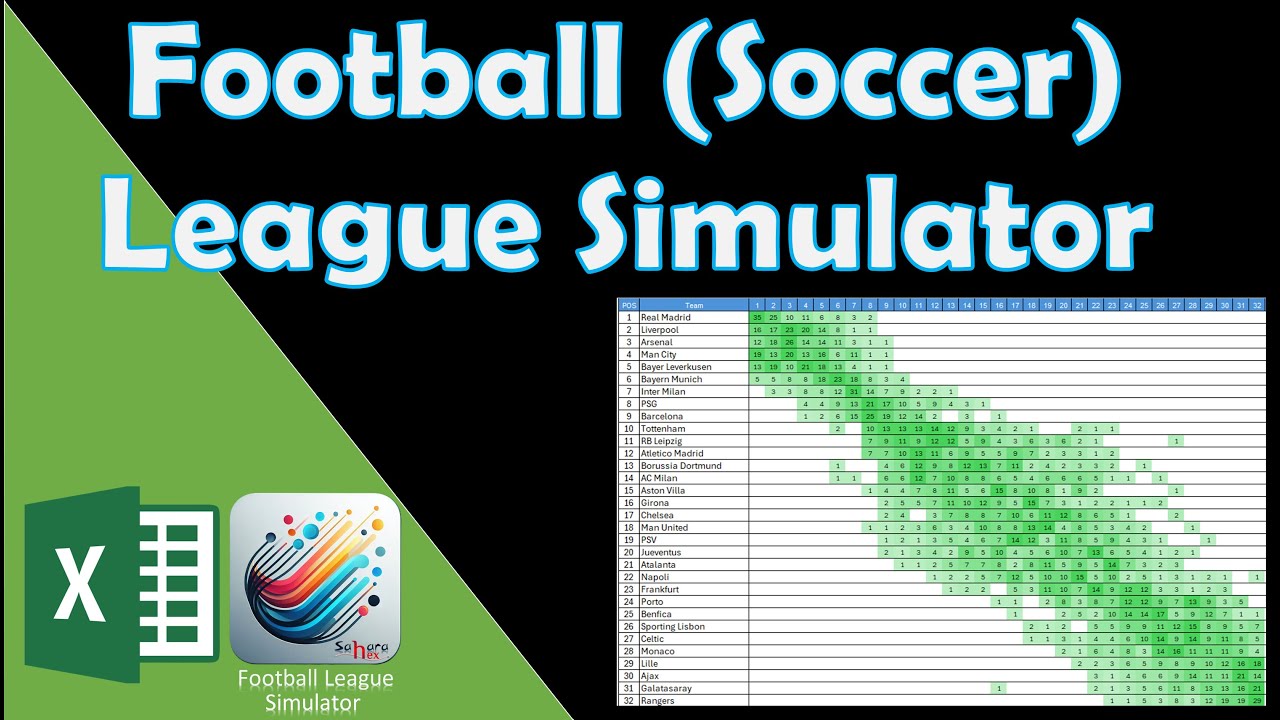 Football (Soccer) League Simulator Excel - Completed - YouTube