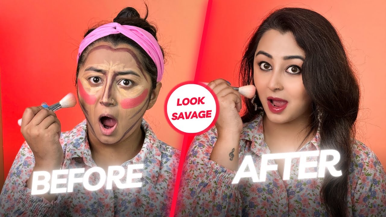 5 MIN EASY MAKEUP TUTORIAL FOR BEGINNERS AT HOME 2024 | Celebrity makeup look | savage nari ...