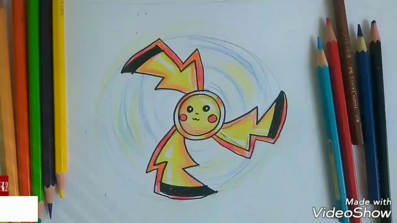 How to draw pikachu fidget spinner from pokemon 2017 - YouTube
