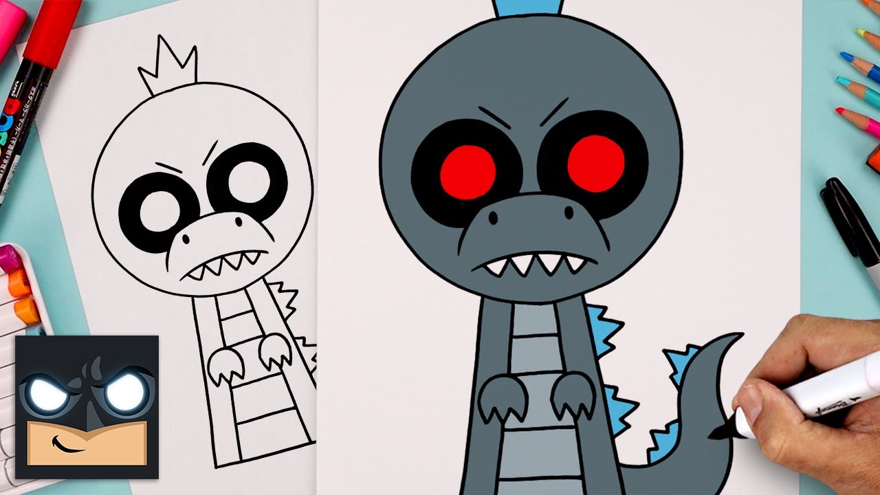 How To Draw Godzilla Sprunki - YouTube