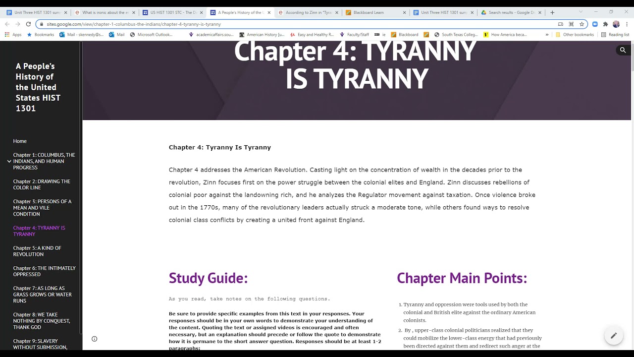 Howard Zinn's Chapter Four Tyranny is Tyranny - YouTube