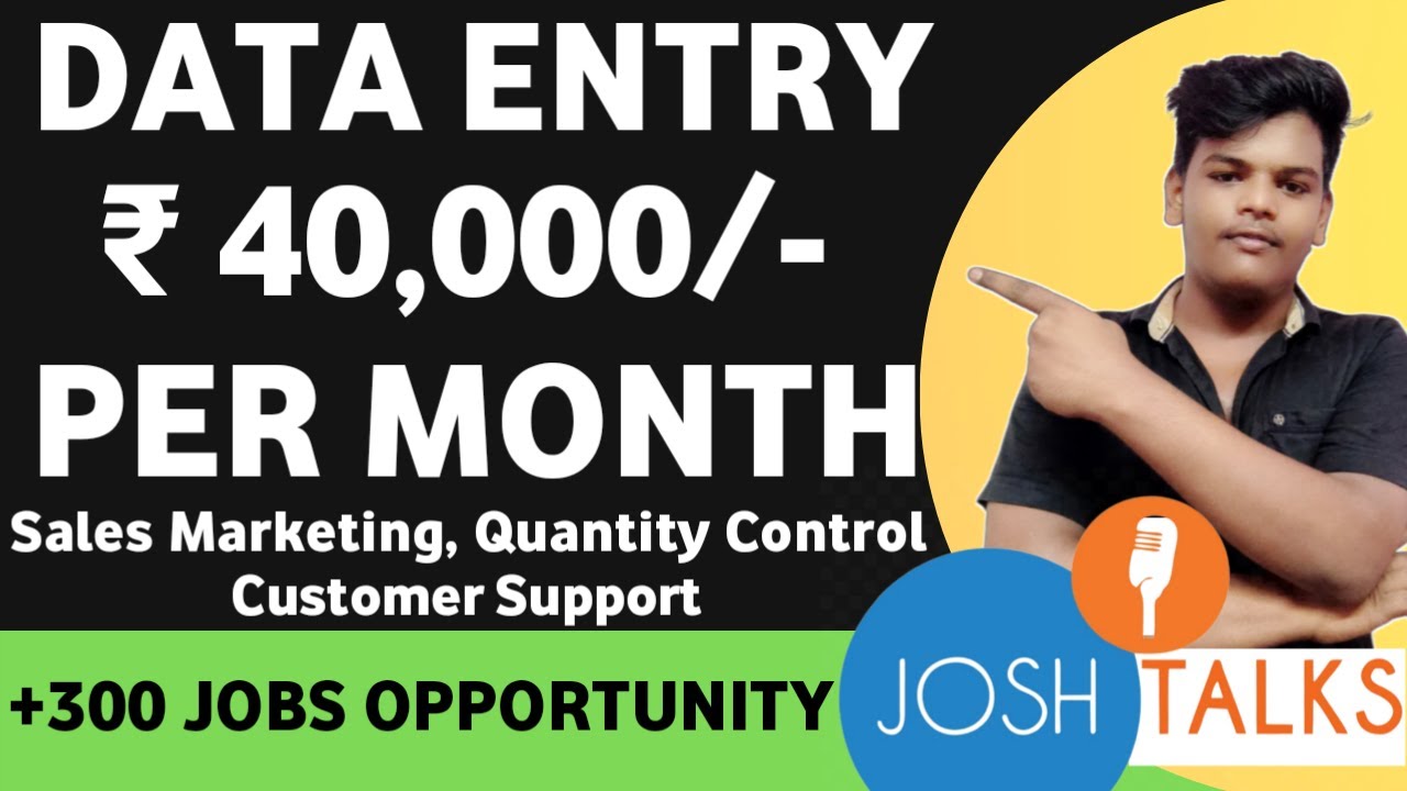 JRT JOSH Talk Earn 40k/ - | DATA ENTRY JOBS | Wrok From Home Jobs ...