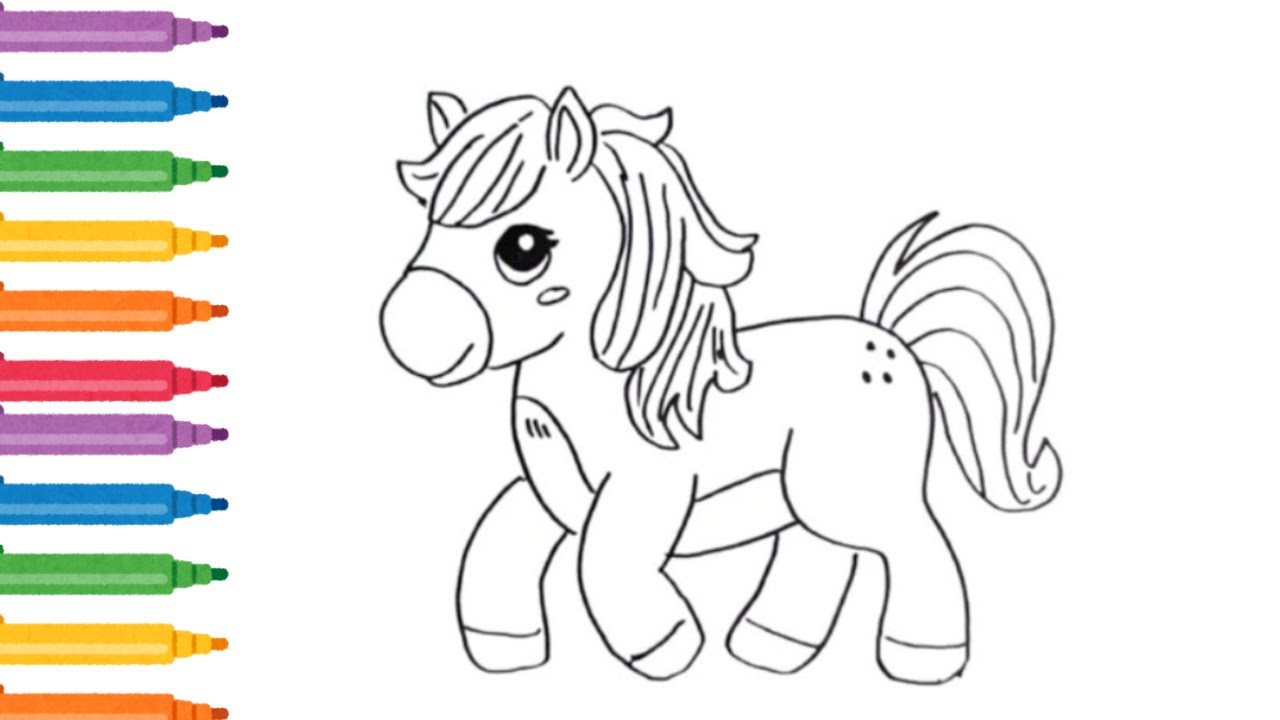 ¡Dibuja un bonito Caballo Paso a Paso! 🐴. Draw a Cute Horse Step by ...