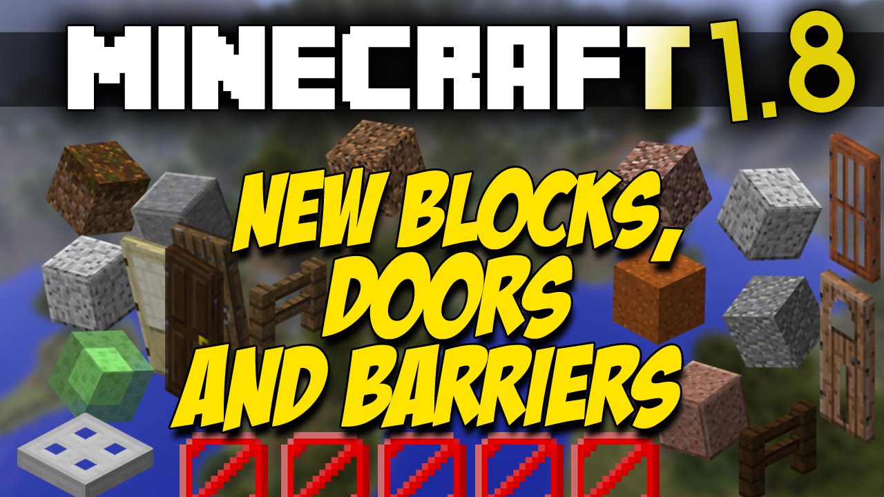 Minecraft: New Blocks, Doors & Barriers! (1.8 Showcase) - Part 1 - YouTube