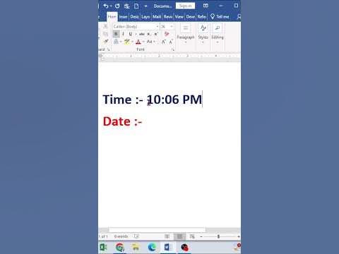 MS Word Advance trick || Ms word me time aur Date kaise insert kre ...
