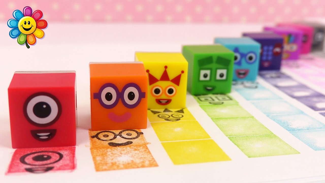 Learn Colors, Numbers, Counting 1 to 10 with Numberblocks Stampoline ...