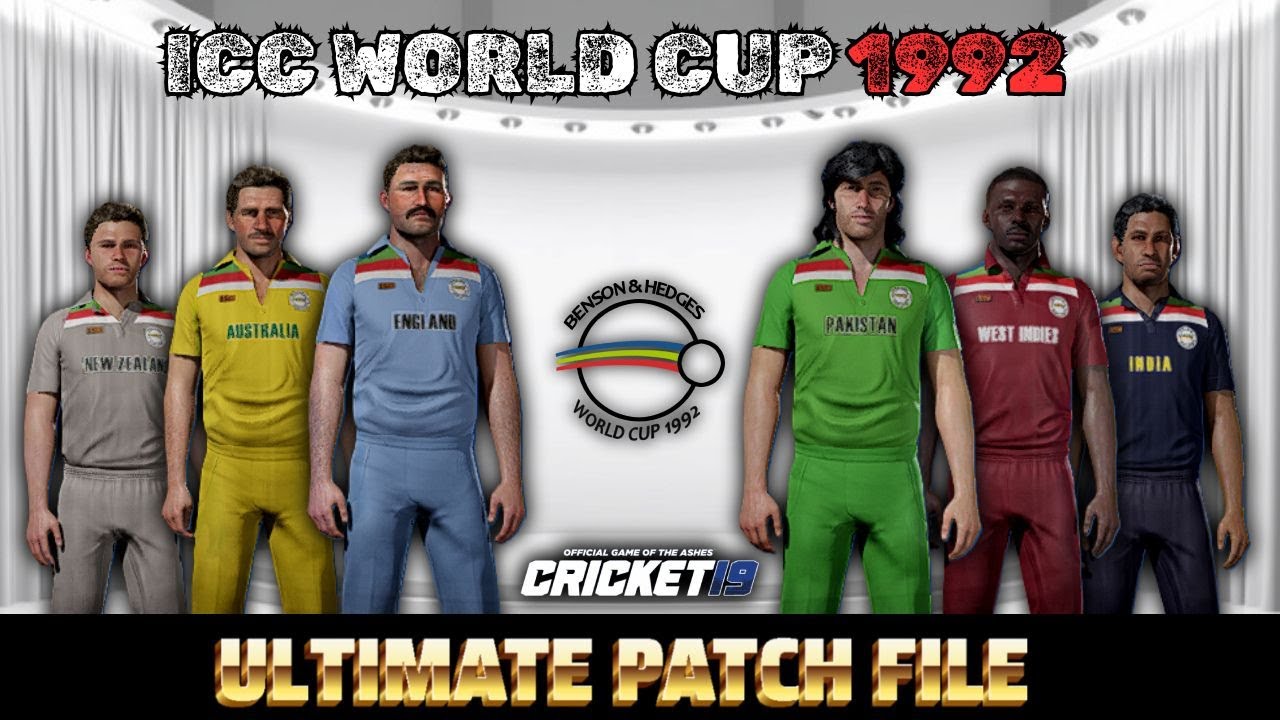 CRICKET 19: ICC WORLD CUP 1992 KITS & SQUADS PATCH DOWNLOAD LINK IN ...