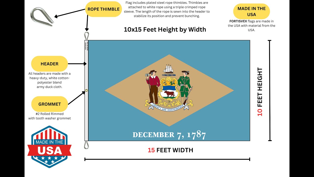 Delaware State Flag 10x15 Feet by FORTISVEX - YouTube