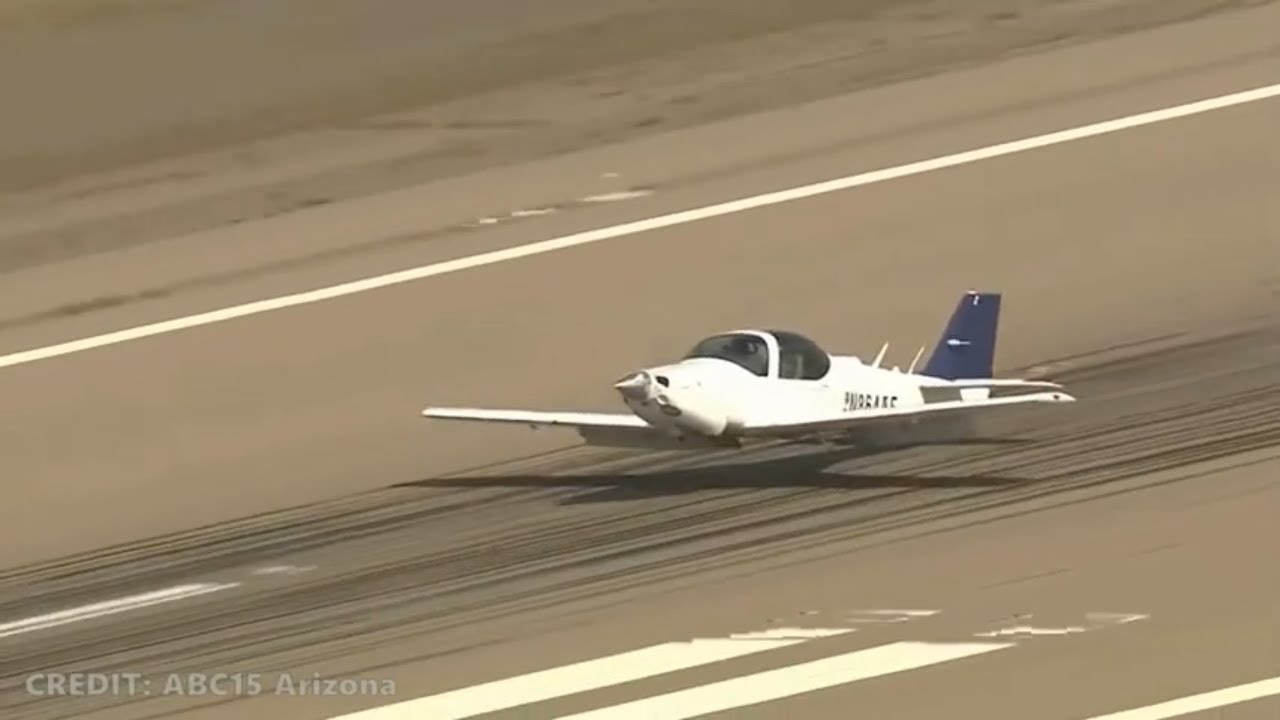 Plane Emergency Landing Without Wheels - YouTube