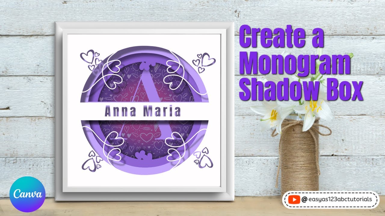 Create a Monogram Shadow Box With Me Digital Art you can Customize and ...