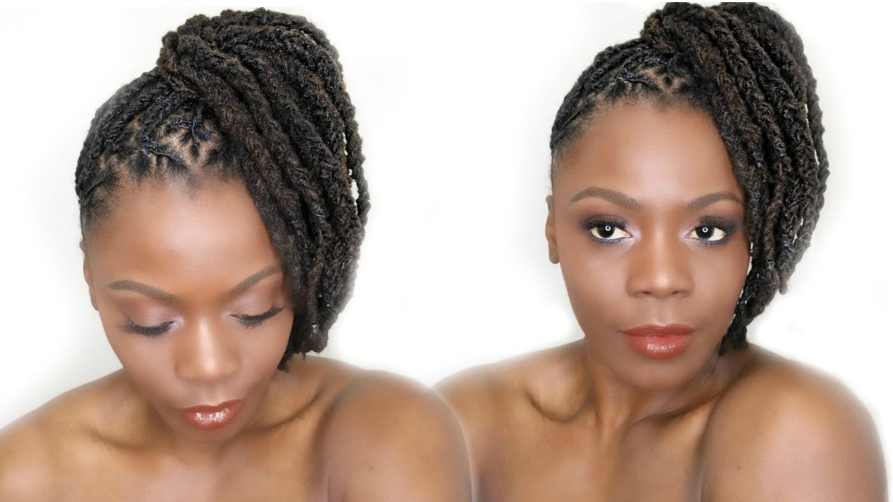 Braided Side Ponytail Loc Hairstyle Tutorial/Jungle Barbie - YouTube