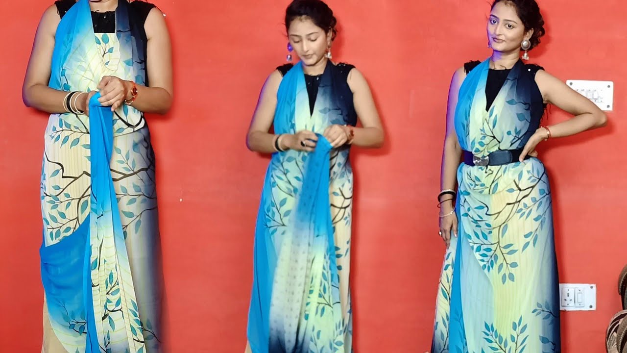 How To Wear Different Style Saree Draping in Easy Way | Different Style ...