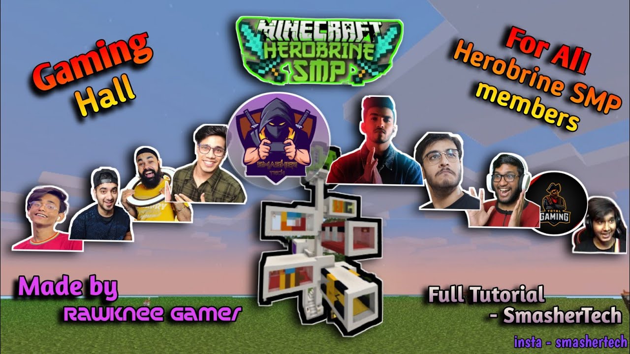 Making Gaming Hall for all herobrine SMP members like Rawknee Gaming ...