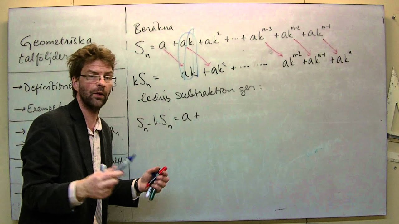 Ma1/MaC: Summa av geometrisk talföljd, bevis för formel - YouTube