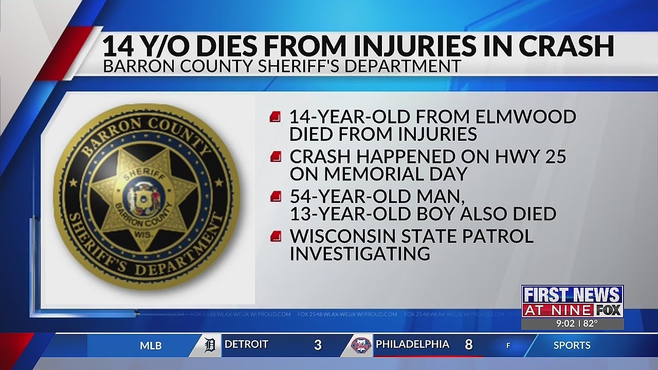 14-year-old dies from injuries after Barron County crash - YouTube