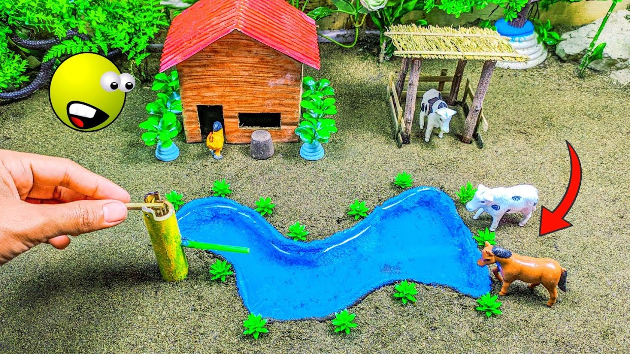 diy diorama house for cow | diorama mini pool for animal supply ...