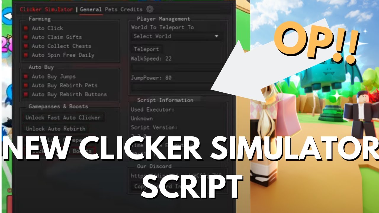 NEW *OP* Roblox Clicker Simulator Script | Auto Open, Unlock Areas ...