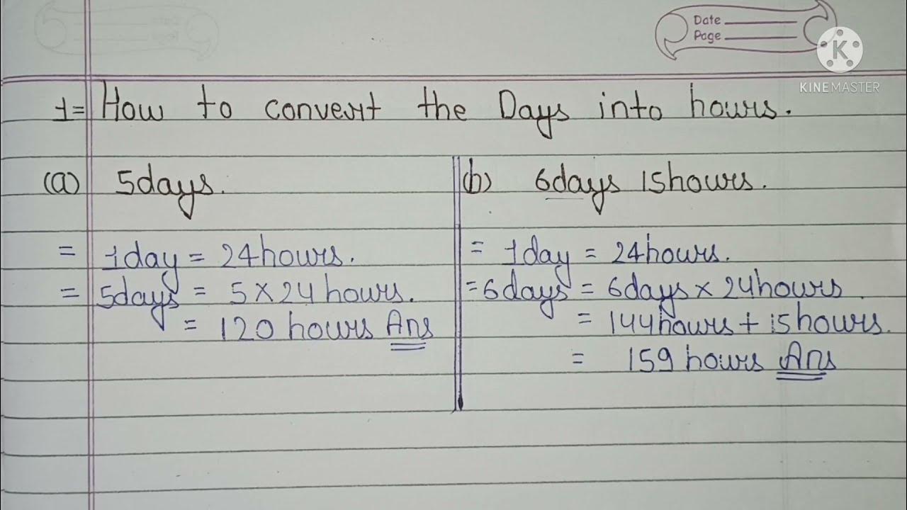 How To Convert Days Into Hours - YouTube