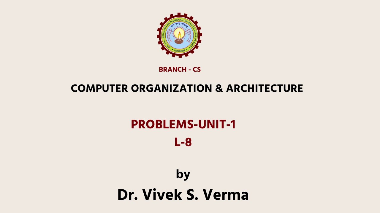 Computer Organization & Architecture Problems | AKTU Digital Education ...