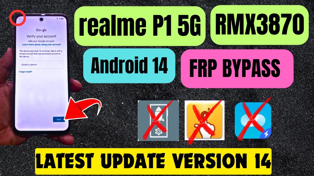 realme P1 5G / Rmx3870 frp bypass 2025 update version Android 14 / 15 # ...