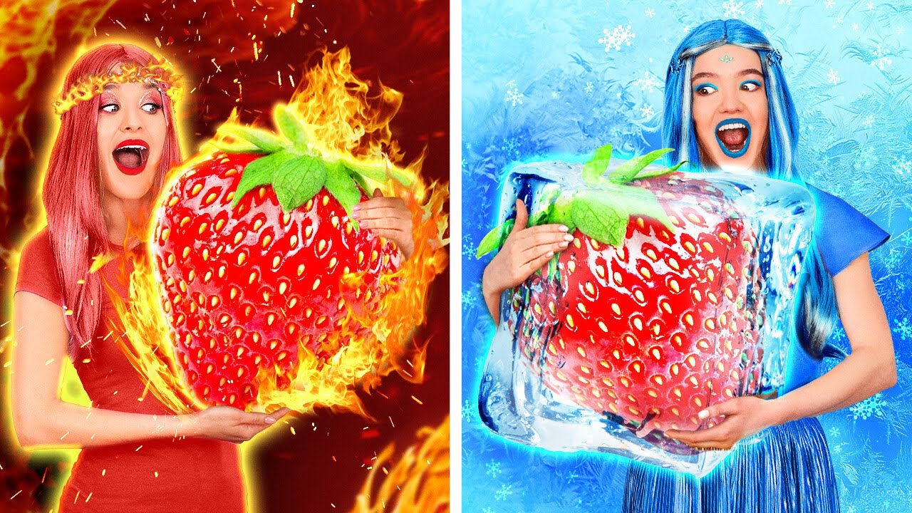 HOT vs. COLD FOOD SHOWDOWN || Icy Girl vs. Fire Girl! Family Struggles ...