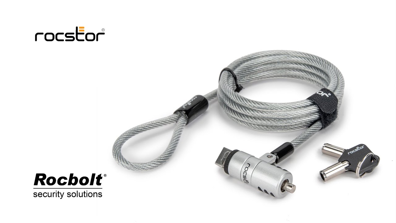 Rocbolt USB® Port Security Cable Lock Keyed Lock for PC Laptop or ...