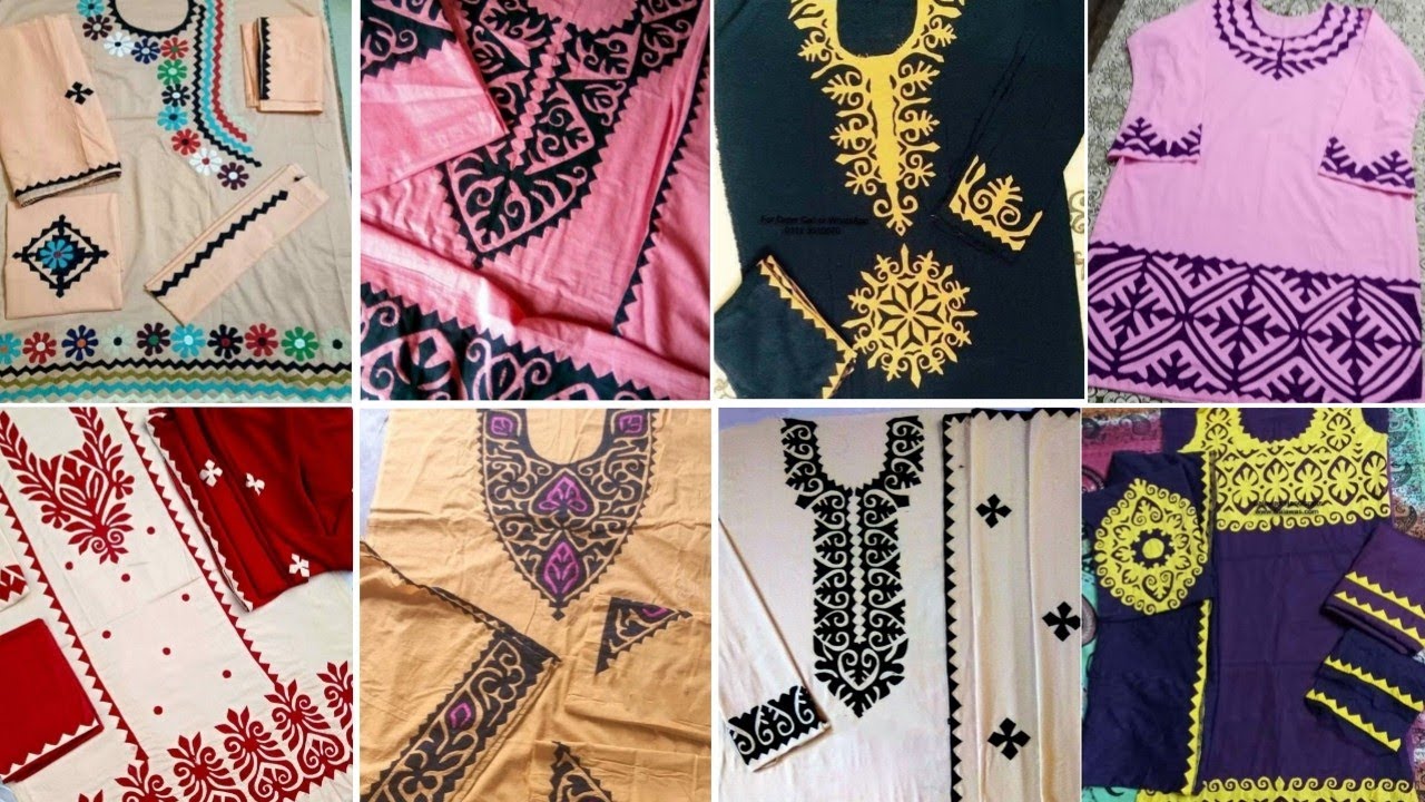 Latest Applique Cut Work Dress Designs | Sindhi Aplic Suit Designs ...