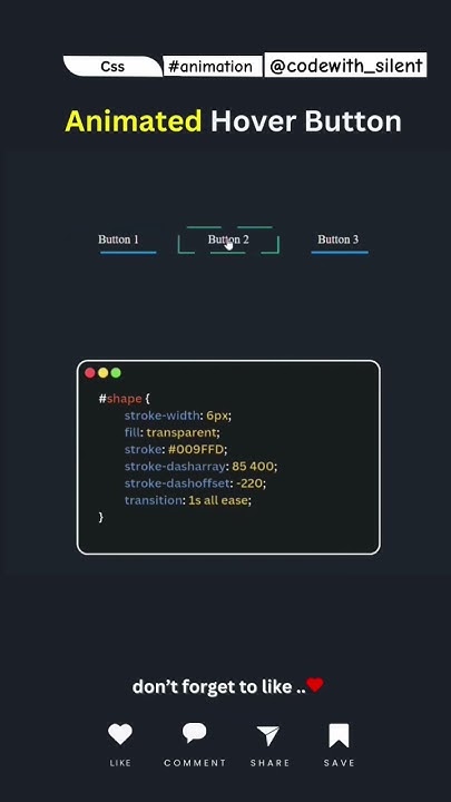 Animated Hover Button 🔳 Viral Html Css Hover Button Shorts Youtubeshorts Shortsfeed
