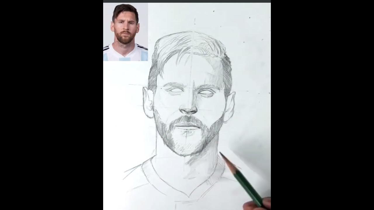 how to draw lionel messi drawing step by step Outline tutorial - YouTube