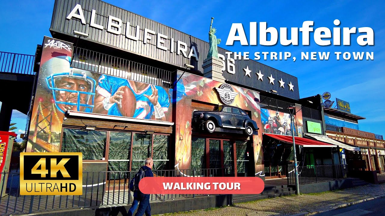 Albufeira, The Strip 🇵🇹 – Febuary 2023 – Walking Tour 4K - YouTube