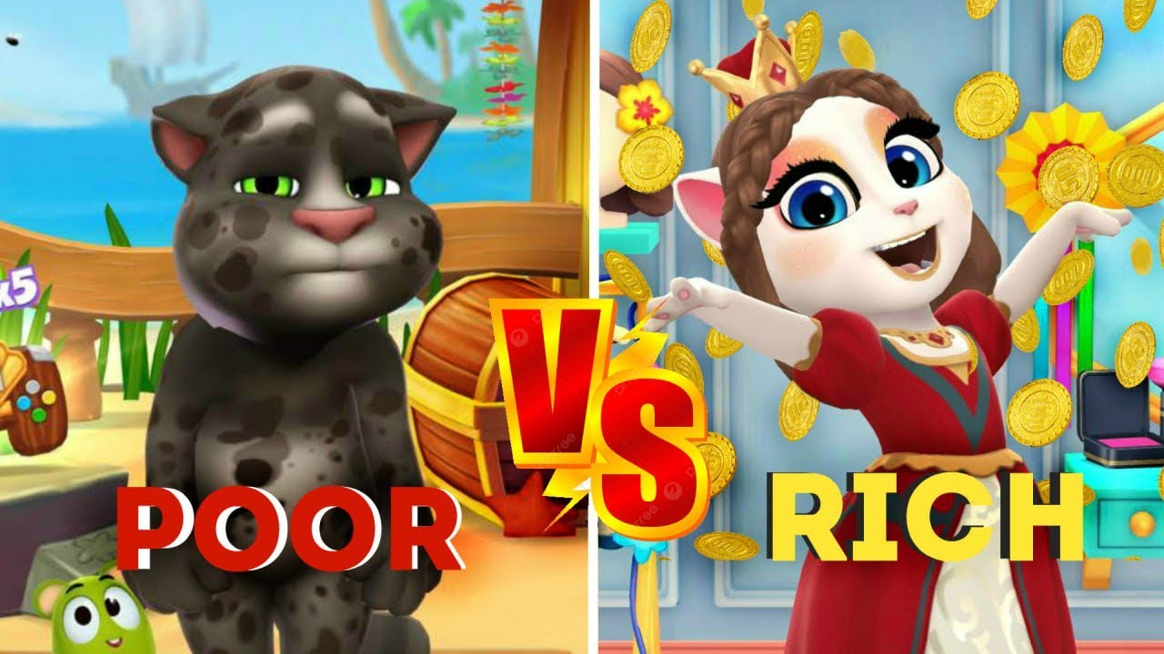 Rich Angela VS Poor Tom || My talking Angela || - YouTube