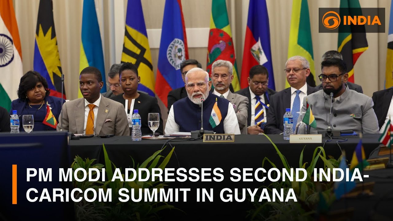 PM Modi addresses second India-CARICOM Summit in Guyana | DD India News ...