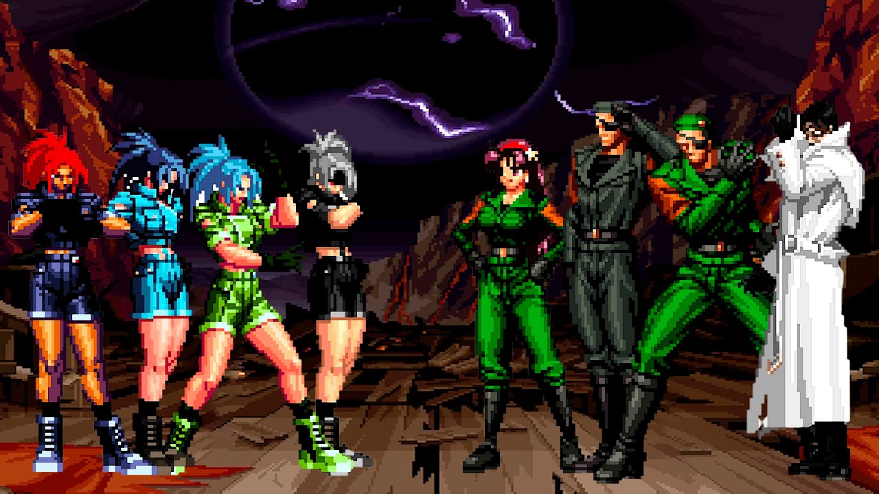 [KOF Mugen] Leona Heidern Team vs Heidern Team - YouTube