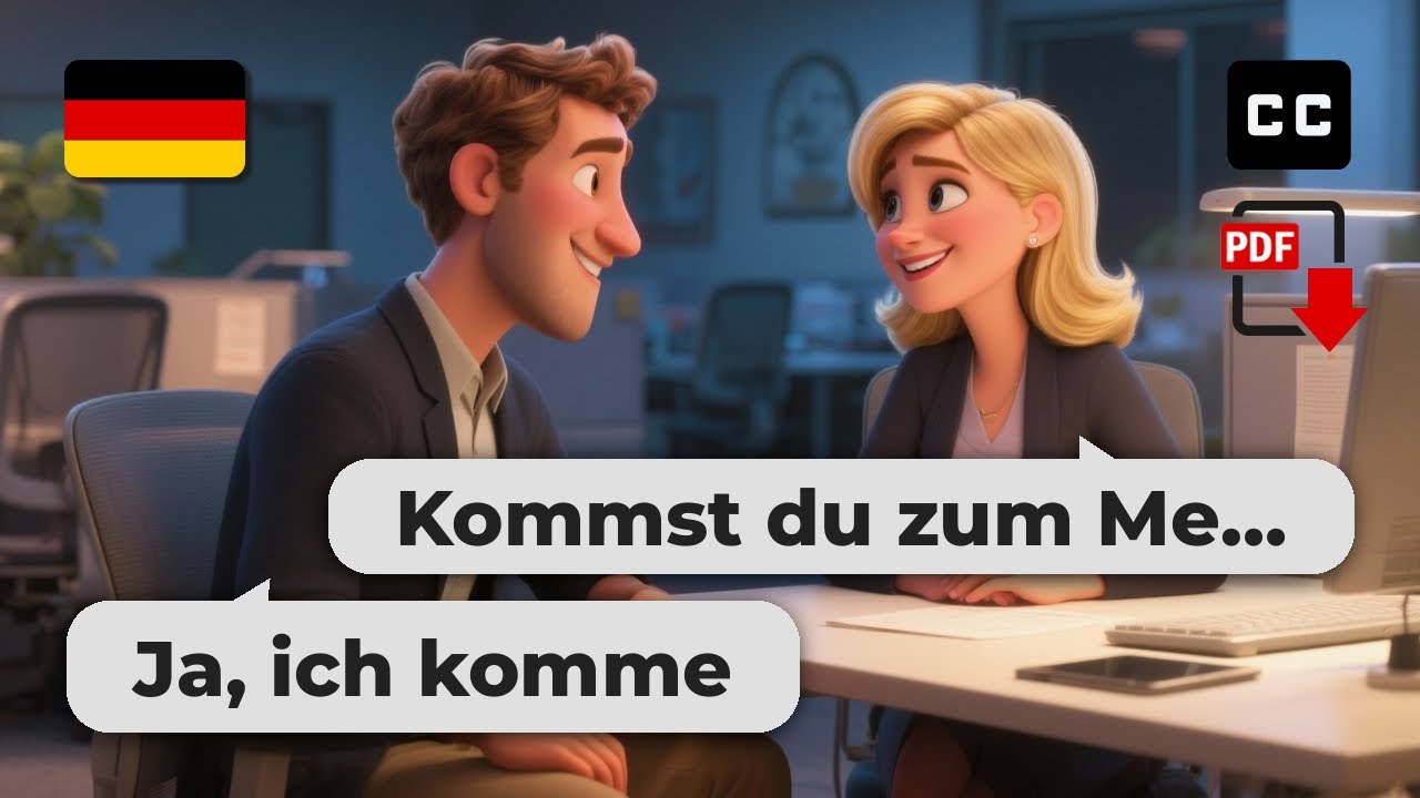 German Conversation Practice (A2-B1) – 💼 At Work With a Colleague ...