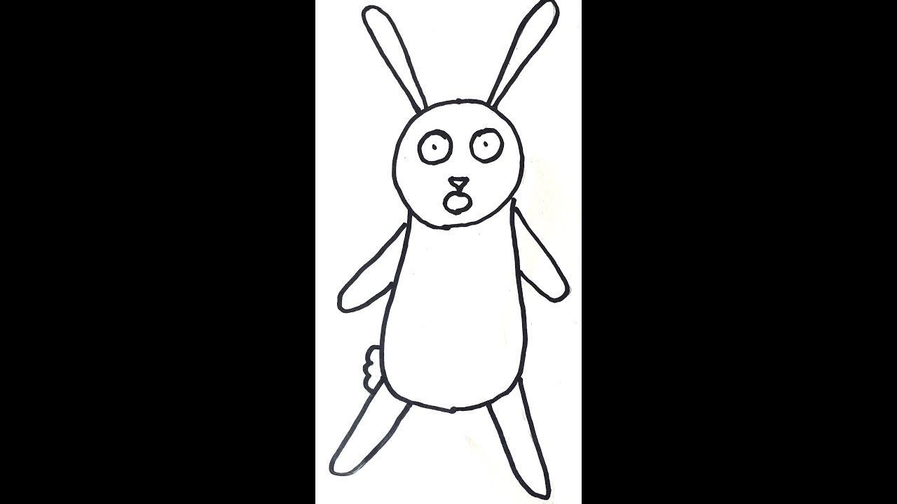 how to draw scared bunny - YouTube
