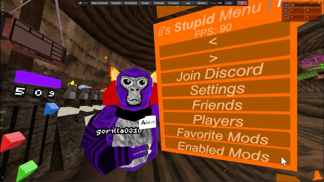 troll in gorilla tag mod menu with ii stupid menu - YouTube