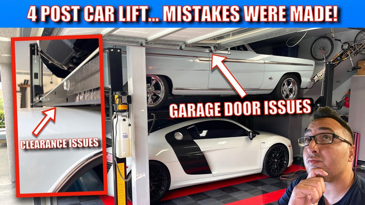 4 Post Car Lift For Home Garage | A High Lift Garage Door Conversion ...
