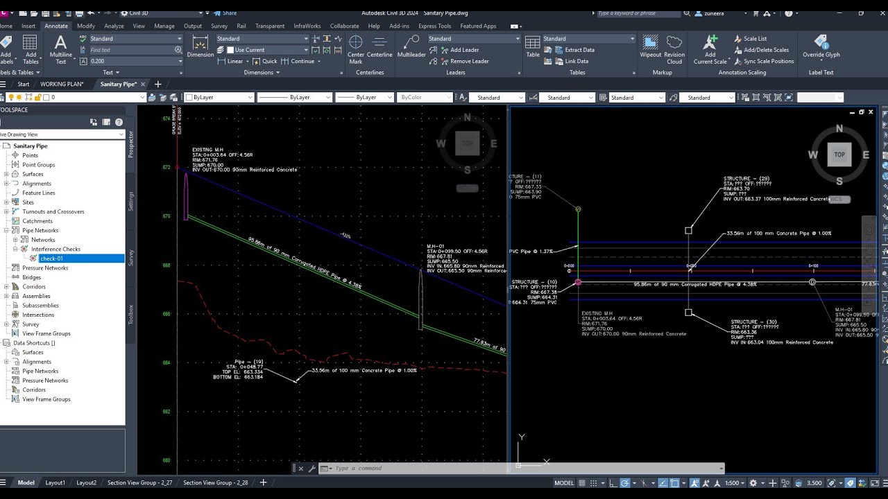 143- Civil 3D: Pipe Network Modeling Optimizing: Interference Checking ...