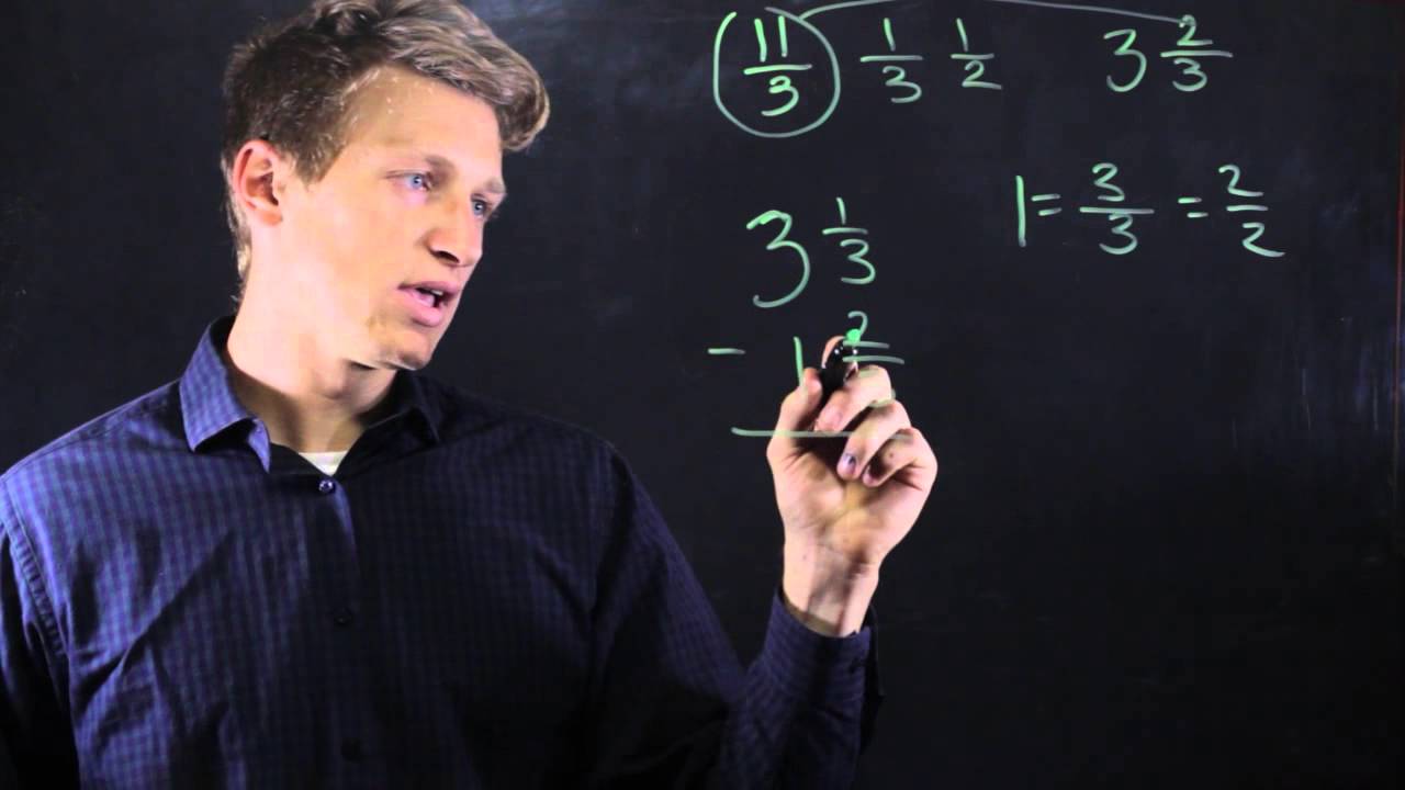 How to Borrow From Improper & Proper Fractions : Solving Math Problems ...