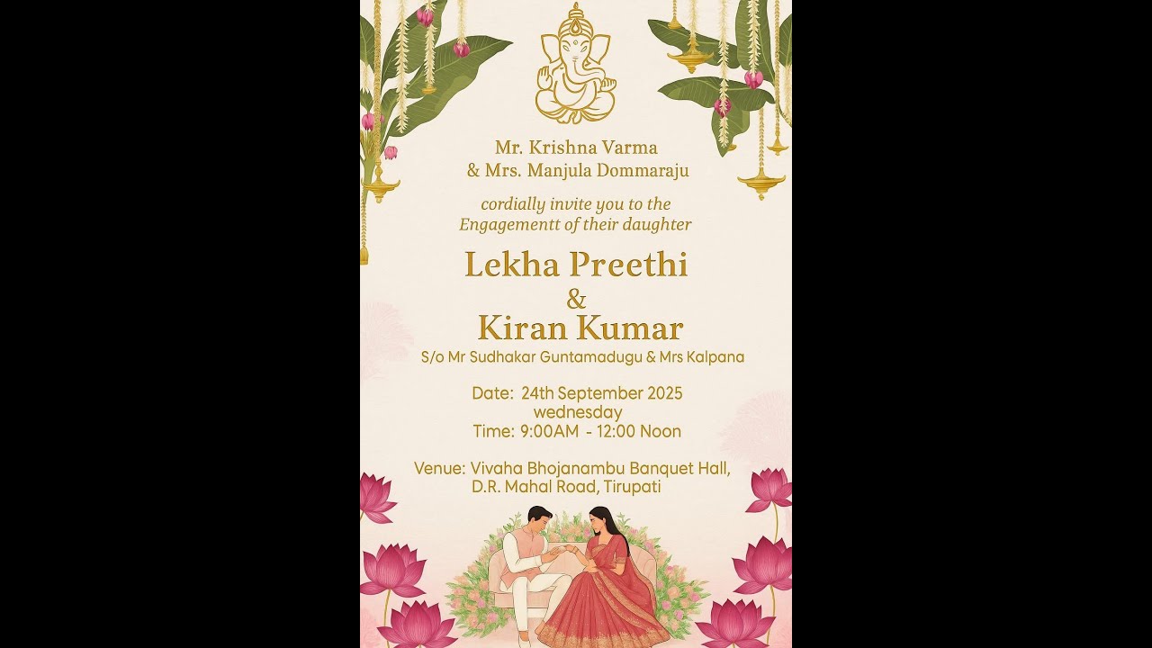 LEKHA PREETHI AND KIRAN KUMAR ENGAGEMENT FUNCTION - YouTube