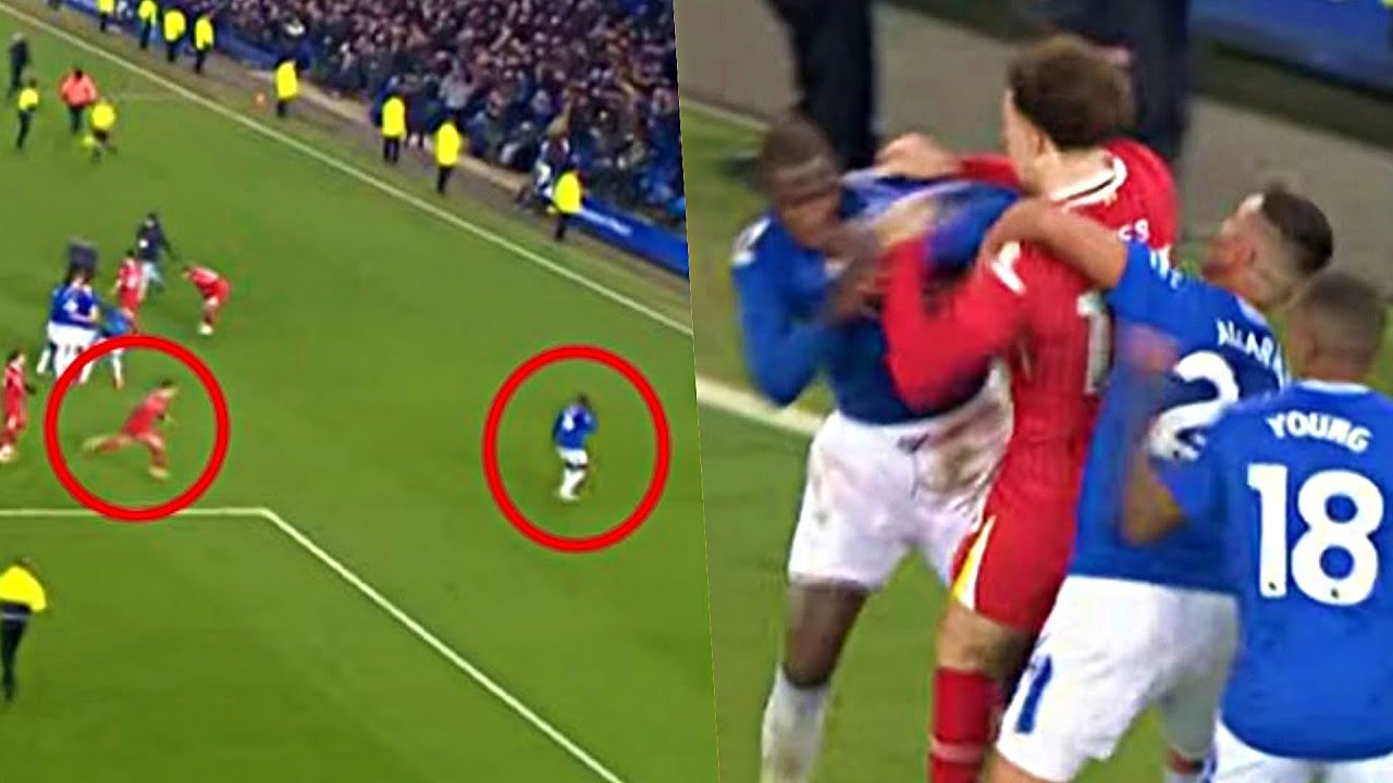 TRETA! Curtis Jones fighting with Doucoure | Everton x Liverpool - YouTube
