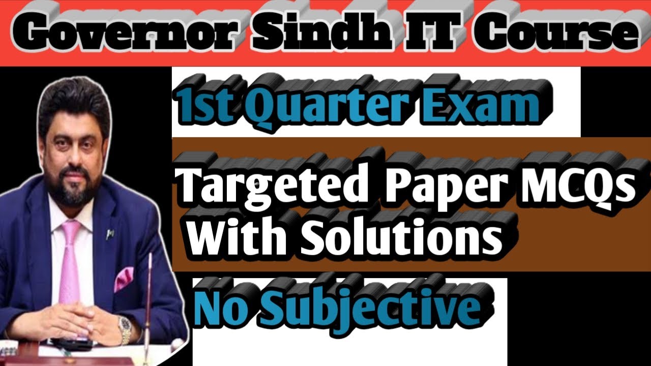 Governor Sindh It Upcoming Quiz Important Mcqs 25 And 26 July Itcourse Solution Quiz Exam