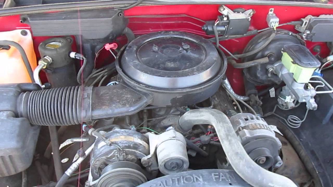 1994 Red Chevrolet Silverado Stepside Engine - YouTube